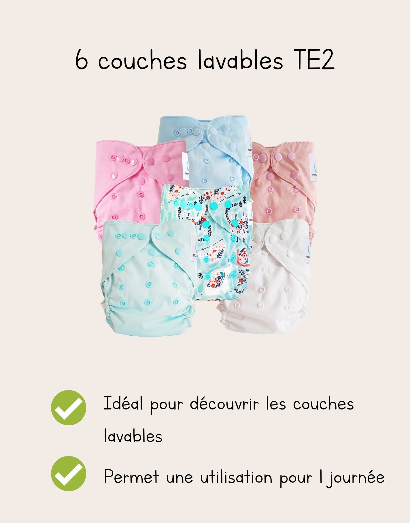 Pack Essentiel de couches lavables TE2